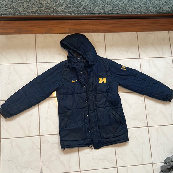 Nike | Jackets & Coats | Blue Nike Michigan Wolverines Winter Jacket ...
